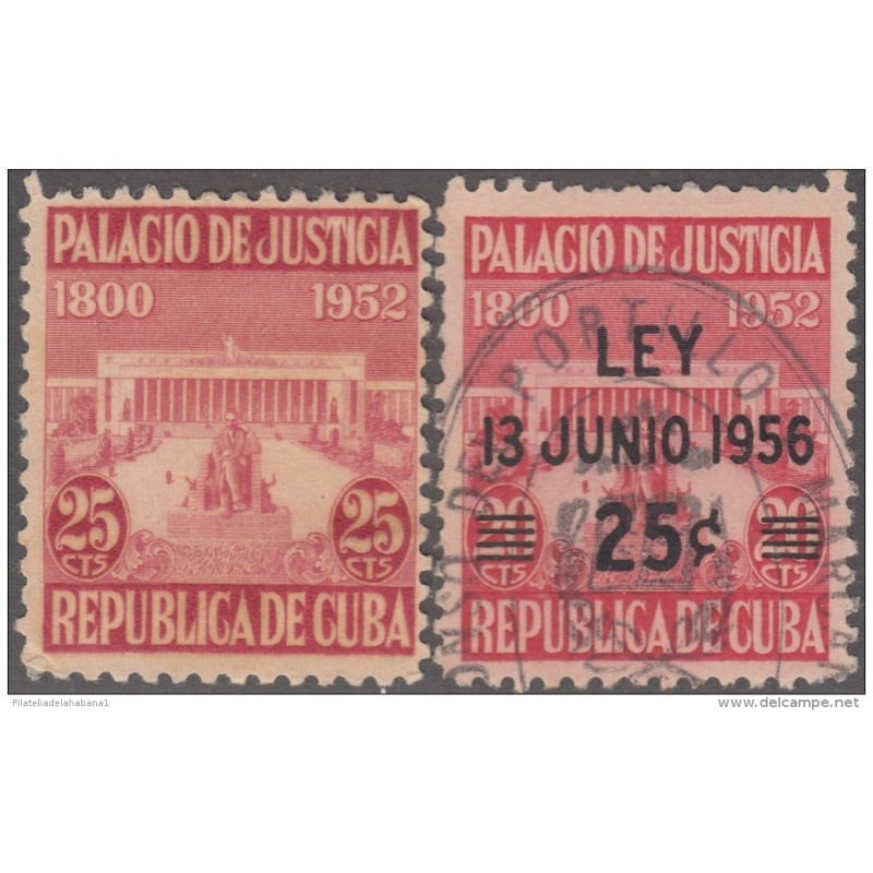 REP-133 CUBA REPUBLICA 1952-56. REVENUE. PALACIO DE JUSTICIA.